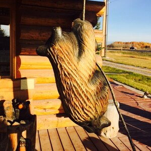 Tarzan Hanging Rope Wood Bear - Etsy