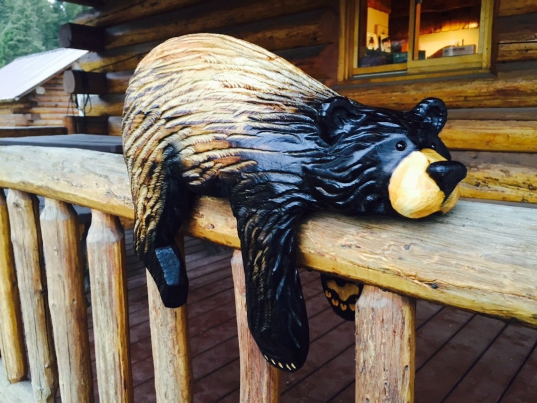 Chainsaw Carved Rail Bear - Etsy