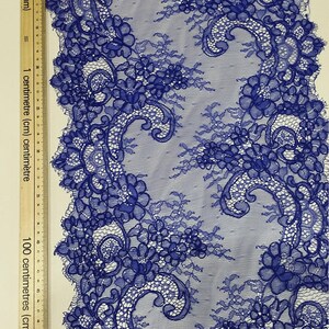 Blue Lace Trim, French Lace, Chantilly Lace, Royal Blue Lace, Wedding ...