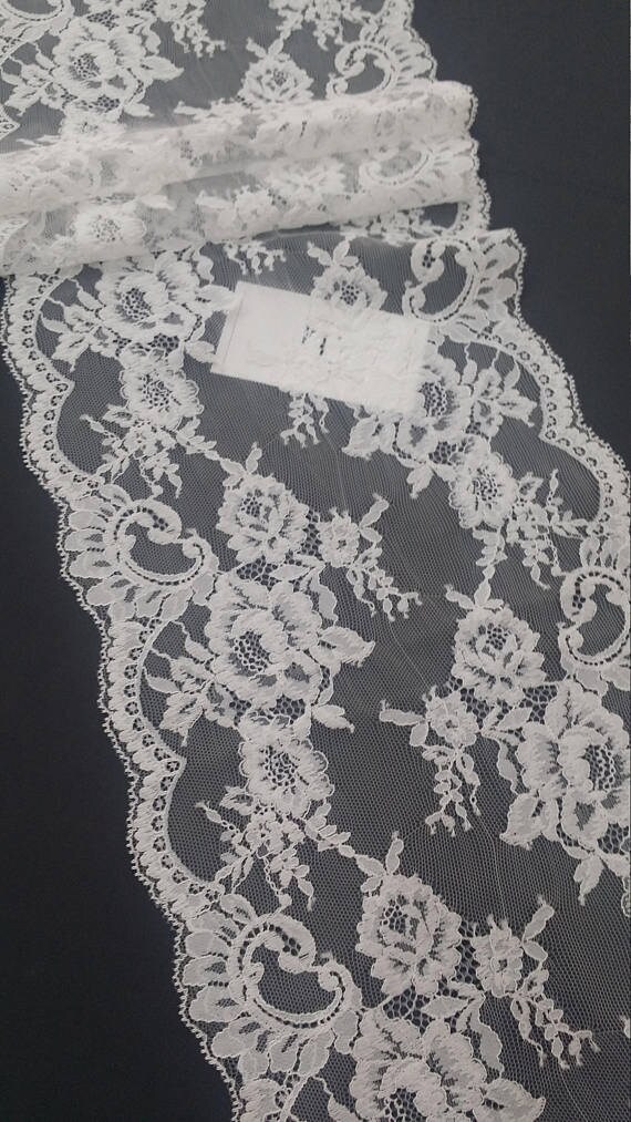 Ivory Lace Trimming Chantilly Lace French Lace Bridal Lace | Etsy