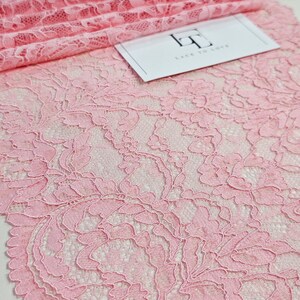 Pink Stretch Lace Trimming by the Yard, Elastic Blush Pink Haberdashery ...