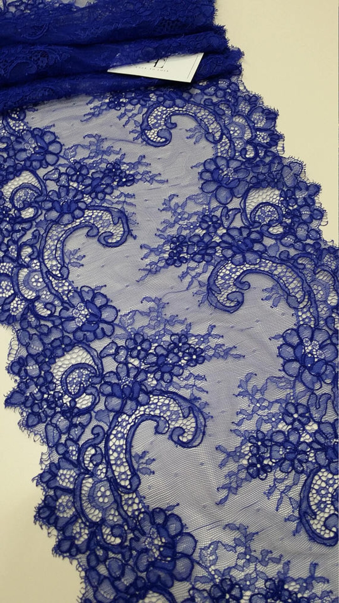 Blue Lace Trim, French Lace, Chantilly Lace, Royal Blue Lace, Wedding ...