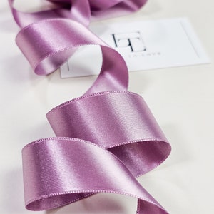 25mm Purple Double Side Shiny Satin Ribbon Sold by the Yard ...