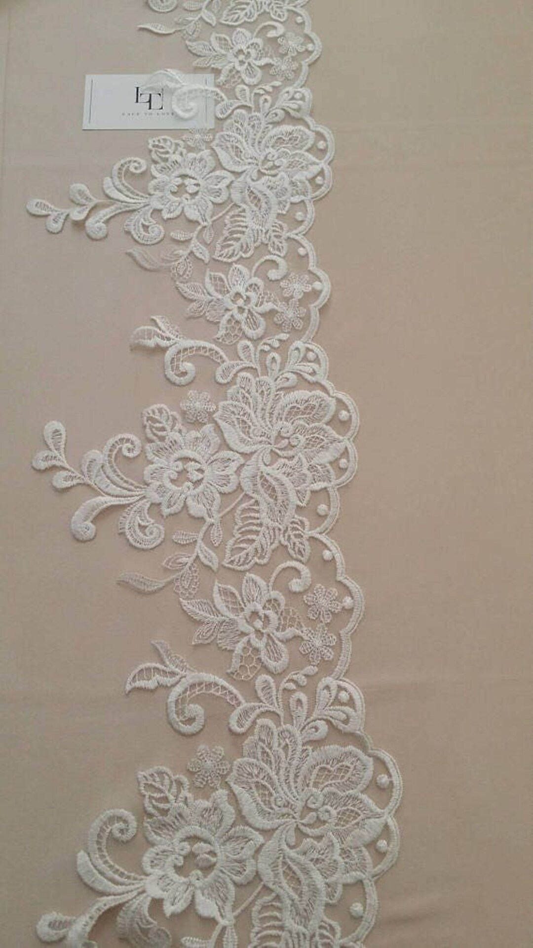 White Lace Trimming Sold per Meters, Embroidered Bridal Gown Lace ...