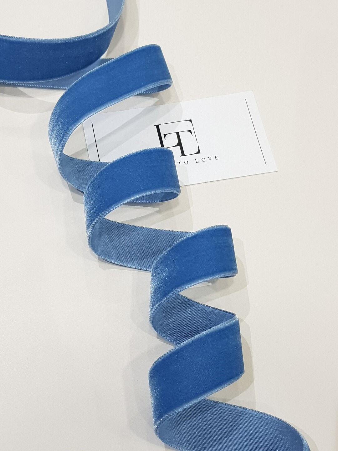 Blue Velvet Ribbon by the Yard, Narrow Velvet Ribbon, Velvet Fabric ...