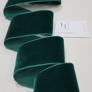 Dark Green Velvet Ribbon by the Yard, Narrow Velvet Ribbon, Velvet ...