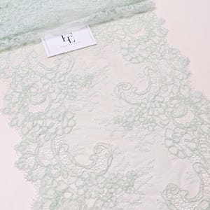 Light Green Lace Trim, French Lace, Chantilly Lace, Bridal Lace ...