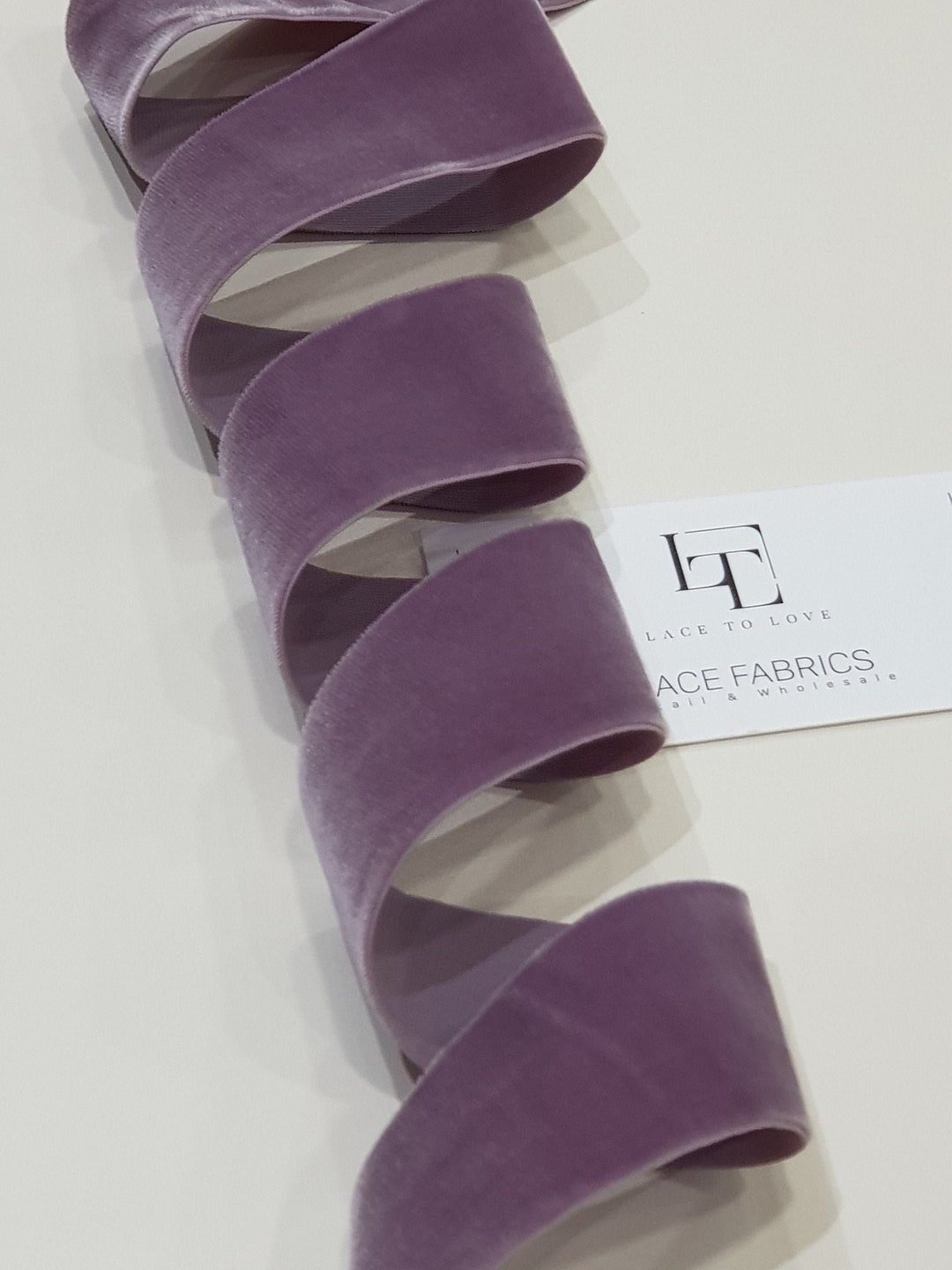 Lilac/purple Elastic Velvet Ribbon by the Yard, Wide Velvet Ribbon ...