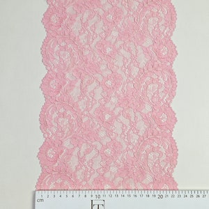 Pink Stretch Lace Trimming by the Yard, Elastic Blush Pink Haberdashery ...