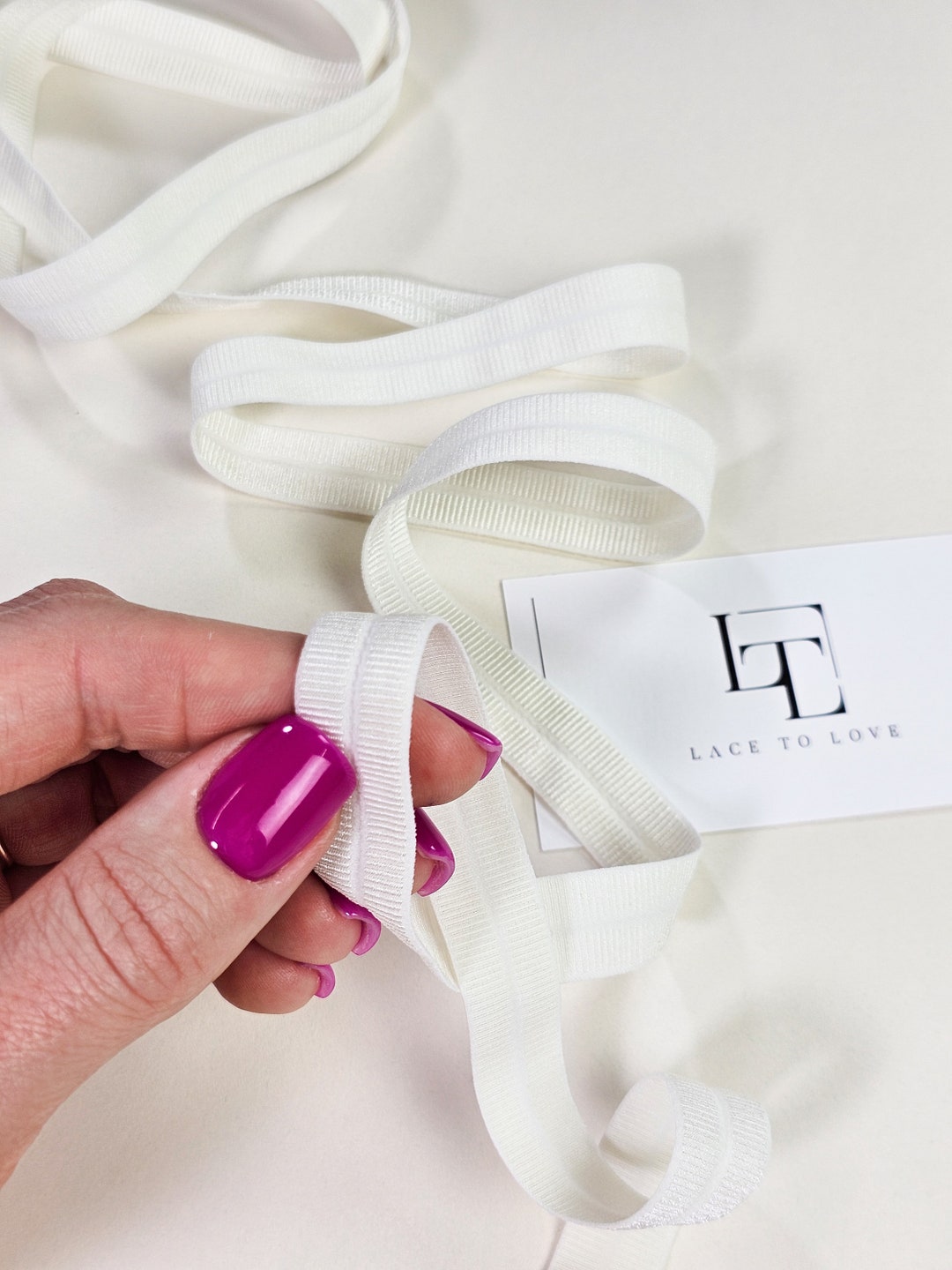 Ivory Fold-over Grosgrain Ribbon: White Stretch Elastic Trim - Etsy