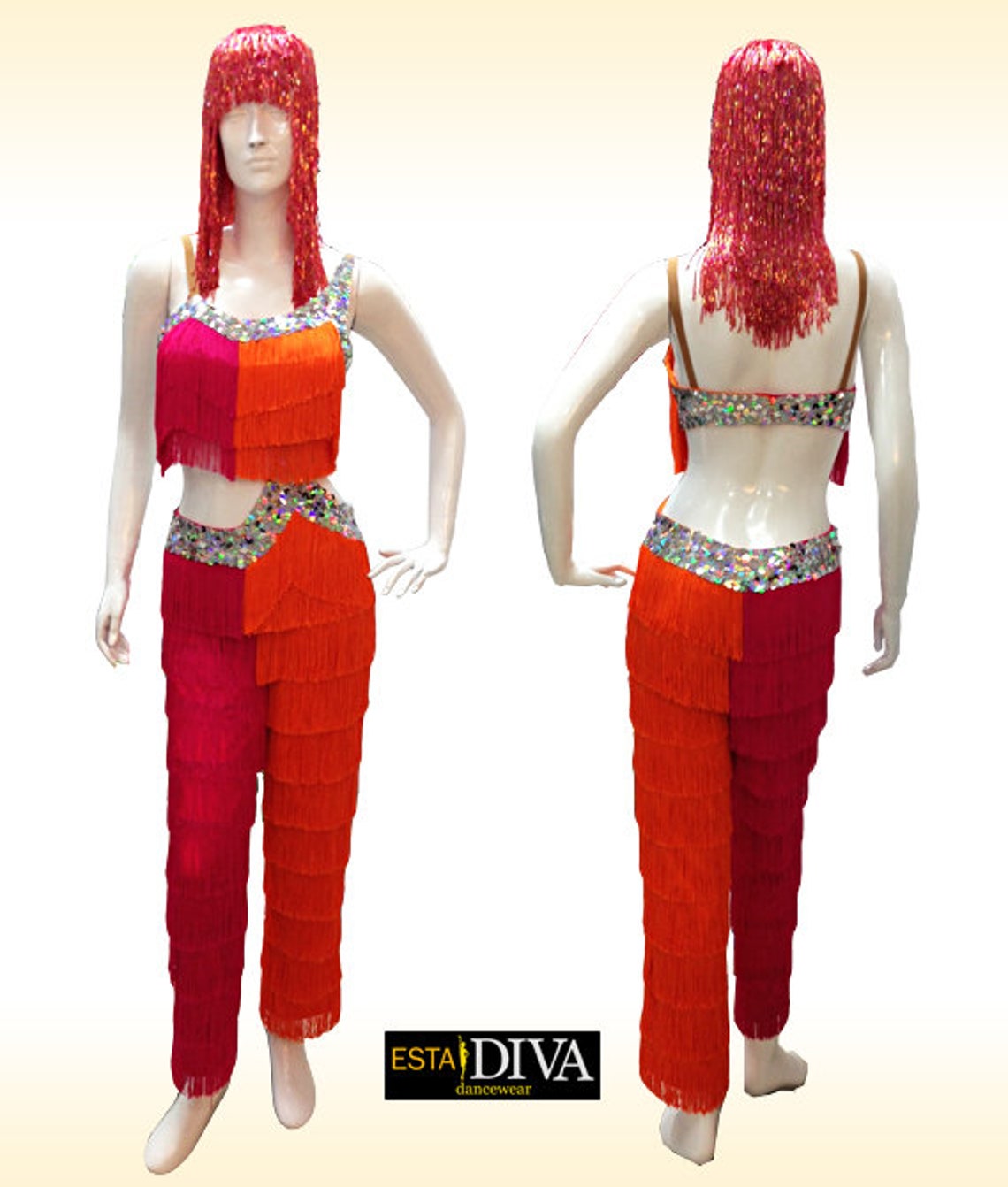 Fringe Pants Outfit Latino Sueno Tassel Trousers Ballroom | Etsy