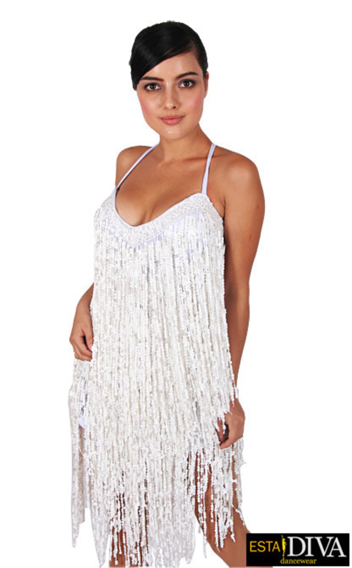 Latin Dress Sequin Fringe Dream Singer Outfit Dancesport | Etsy