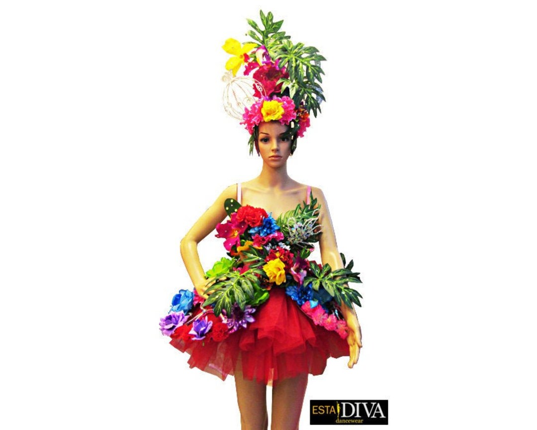 Flower Costume Set Robe Fleur Fairy Tale Outfit Carnival Headdress ...