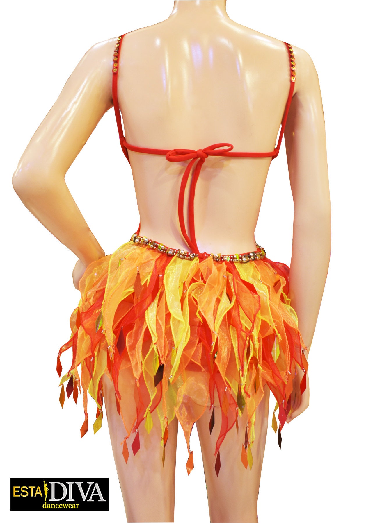Samba Organza Dress Fiery Focosa Flame Outfit Fire Costume Etsy Canada
