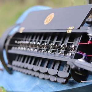 NEW STANDARD MODEL! Blue Tear Shaped Hurdy Gurdy - With a Trompette ...