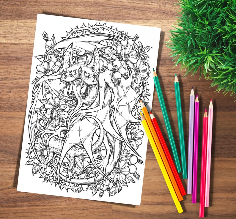 Fantasy Creatures - 28 Printable Coloring Page, Instant Download PDF - Etsy