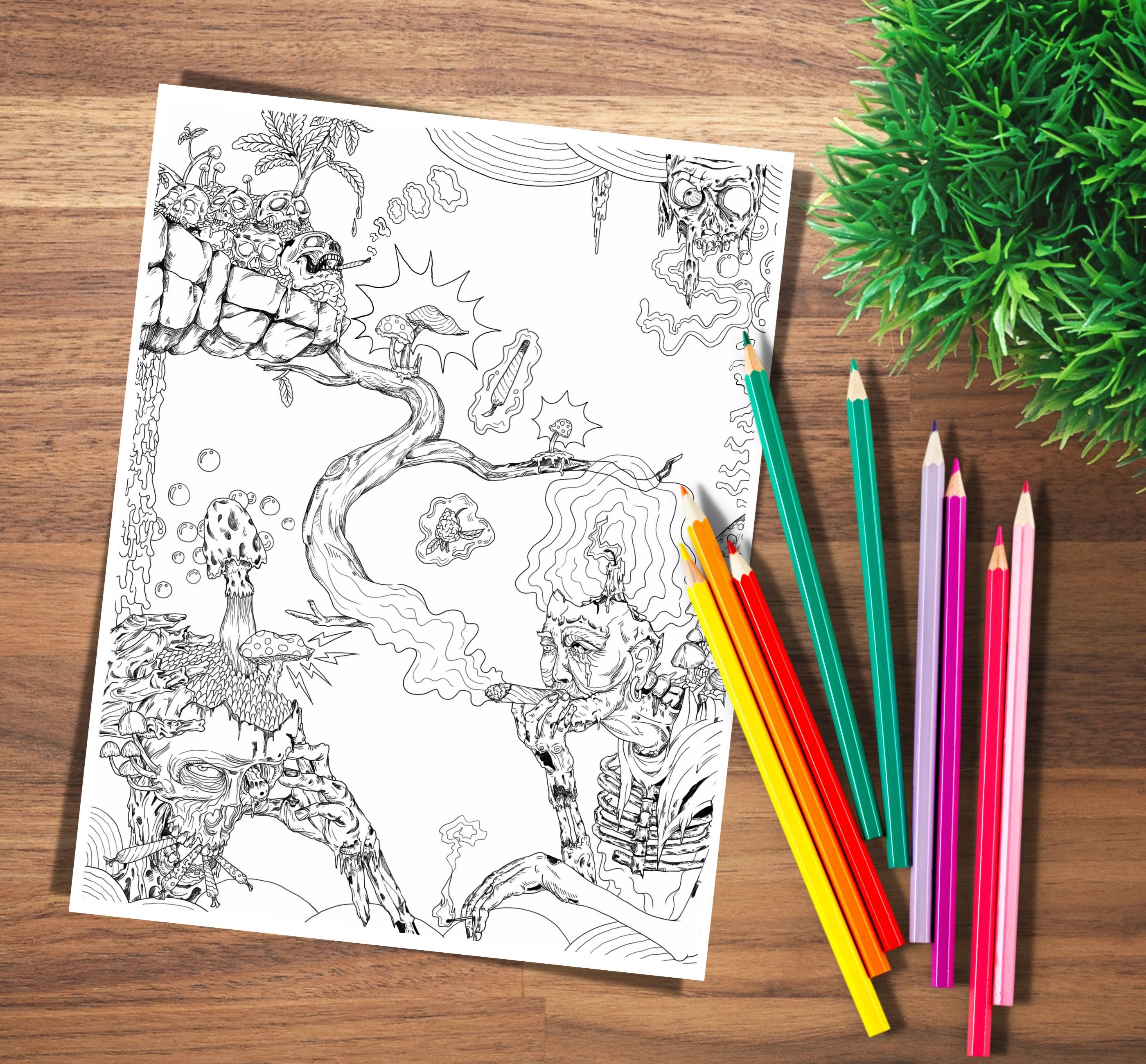 Horror and Stoner - 27 Printable Coloring Page, Instant Download PDF ...