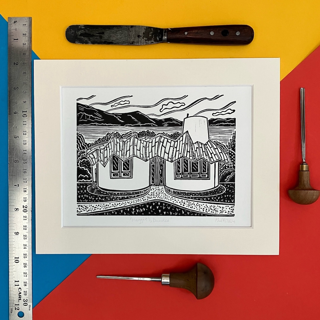 Maggie's Dundee. 8" X 10" Linocut Print by Pamela Scott. Maggie's ...