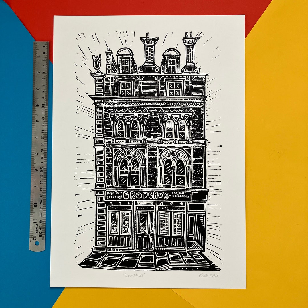 Groucho's. A3 Screen Print by Pamela Scott. Iconic Dundee Record Shop ...