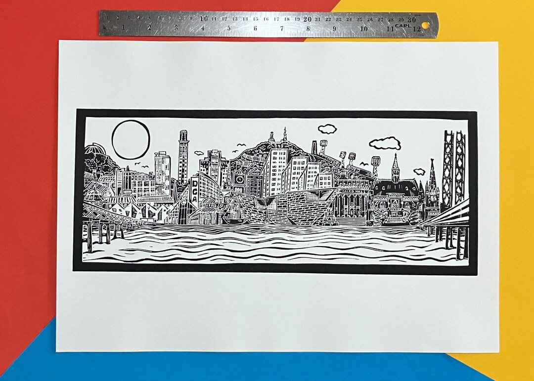 Dundee Landmarks. A3 Screen Print by Pamela Scott. Dundee. Scotland ...