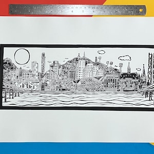 Dundee Landmarks. A3 Screen Print by Pamela Scott. Dundee. Scotland ...