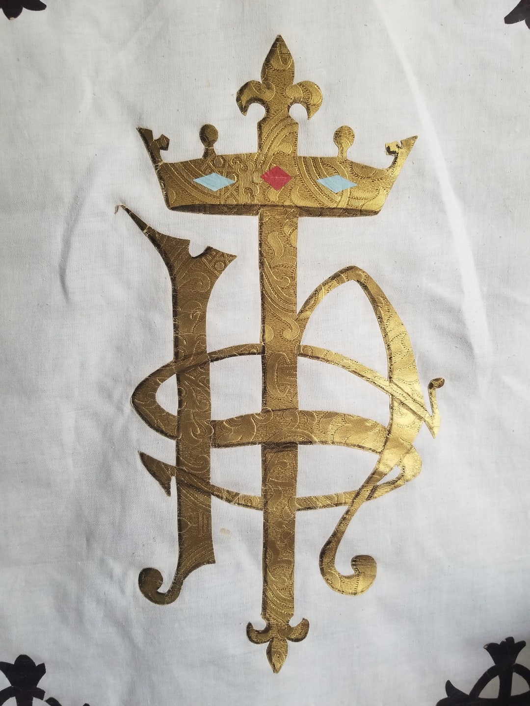 French Antique Church Procession Banner / IHS - (17) - Etsy