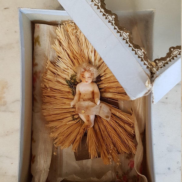 Vintage Wax Baby Jesus - Etsy