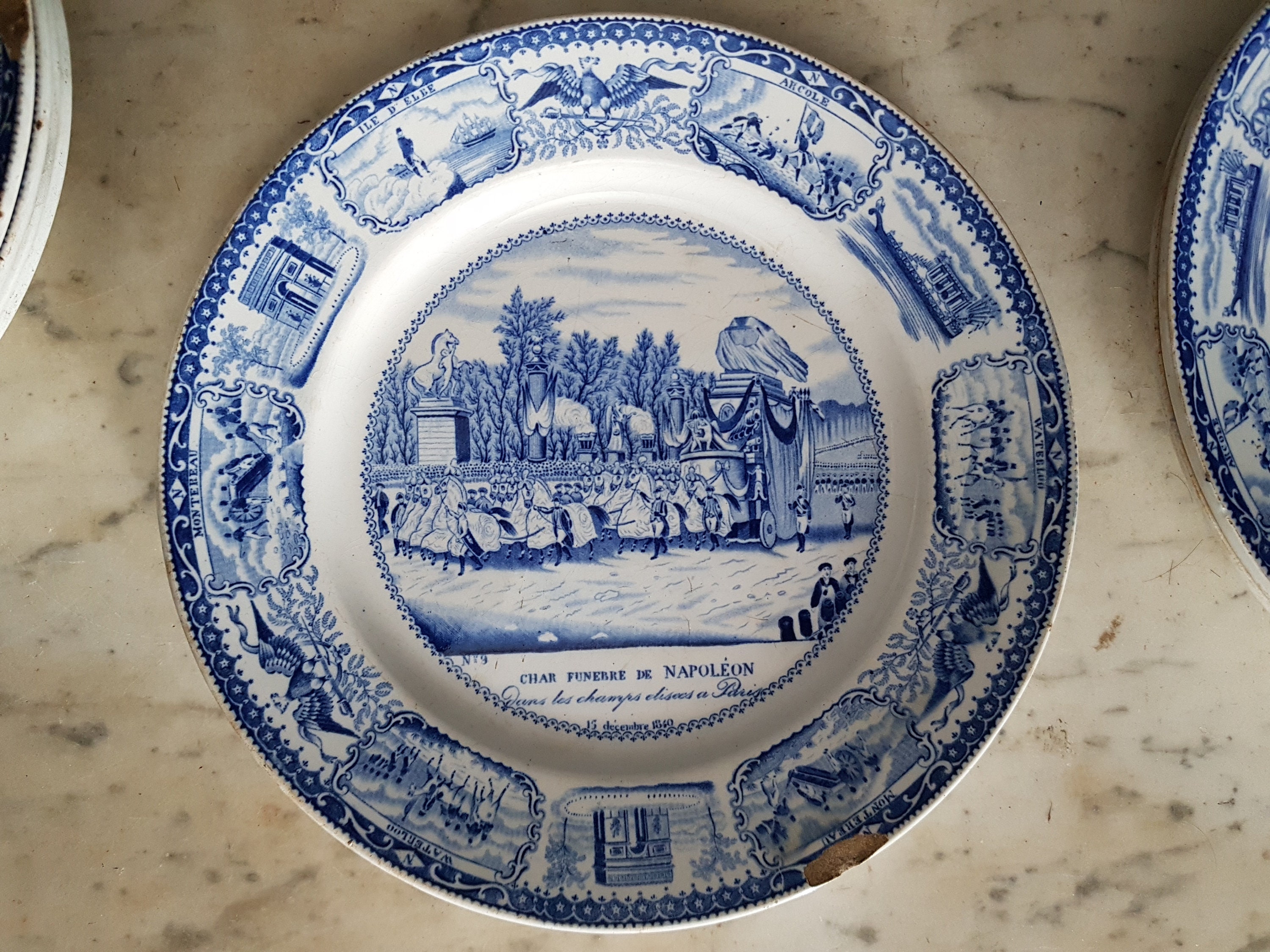 Set of 7 Antique Plates. Napoleon Funeral. Gien Porcelain - Etsy Denmark