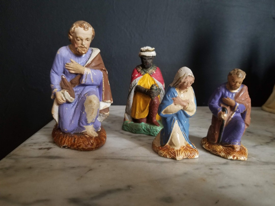 French Antique Santons / Figurines for a Nativity Scene. Sold ...