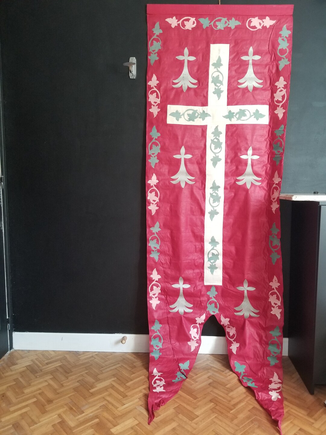 French Antique Church Procession Banner / Jerusalem Cross - (9) - Etsy