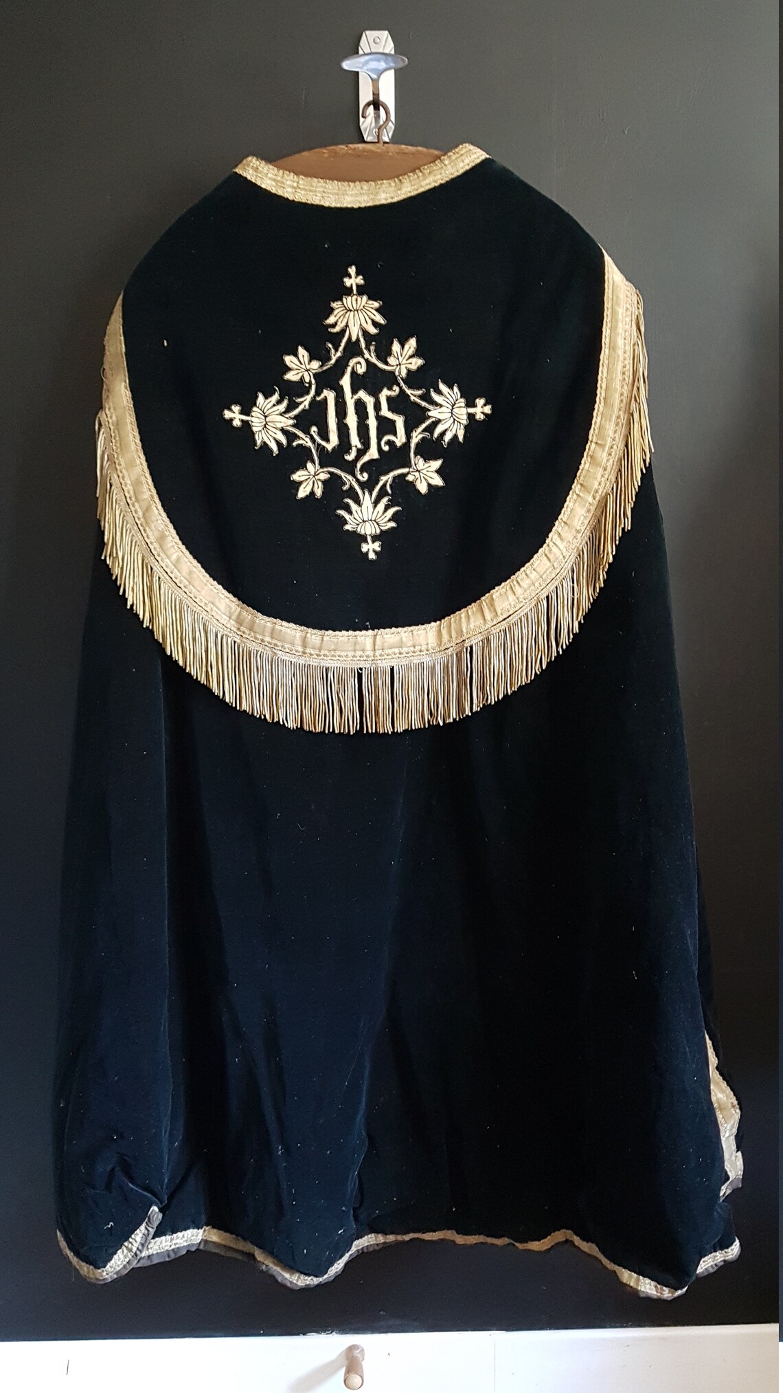 Antique French funeral priest cloak cape. Catholic burial. | Etsy