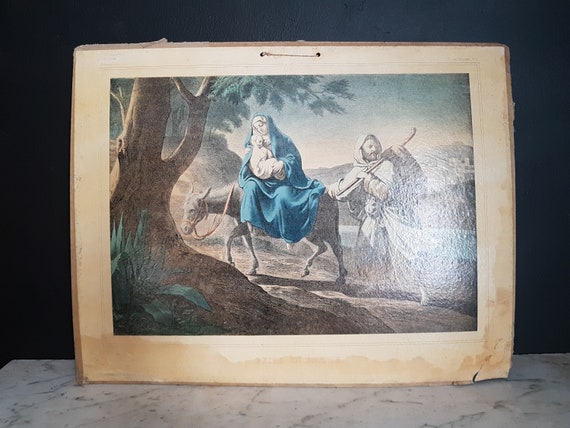 Antique French Bible poster / educational board New Testament. | Etsy
