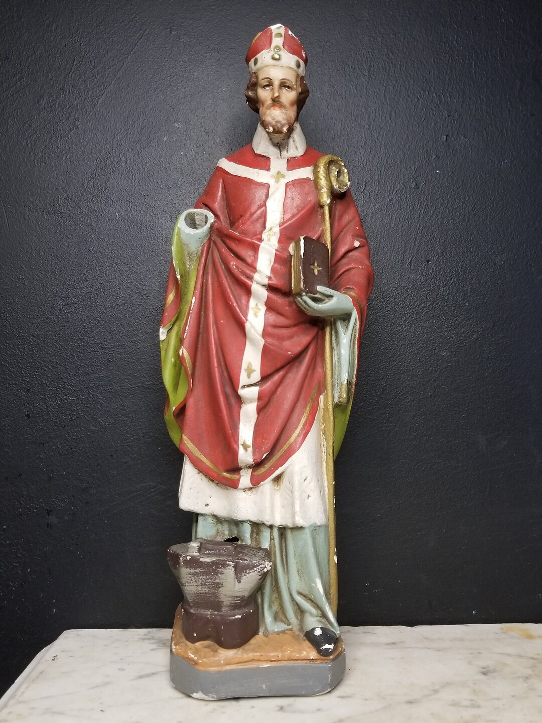 Antique St Eligius / St Eloi Plaster Statue. - Etsy