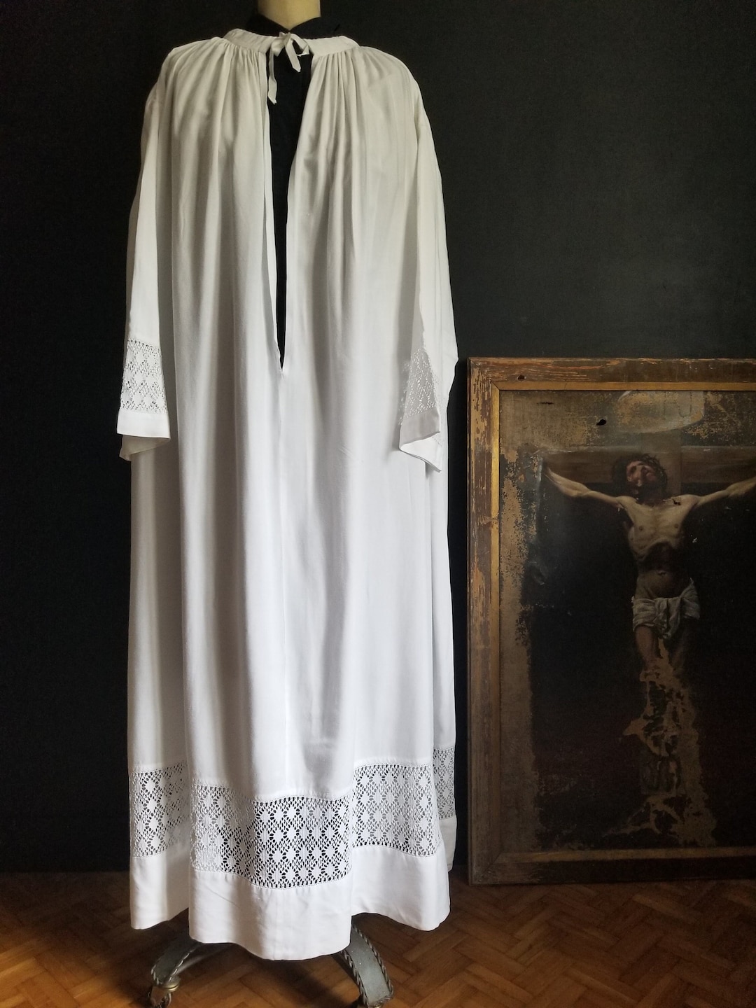 Vintage Priest Alb With Crochet Border - Etsy