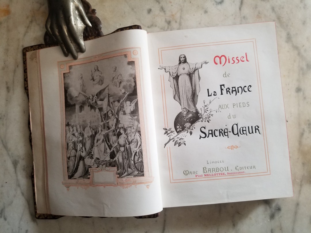 French Antique Missal in Case / Sacred Heart of Jesus - Etsy