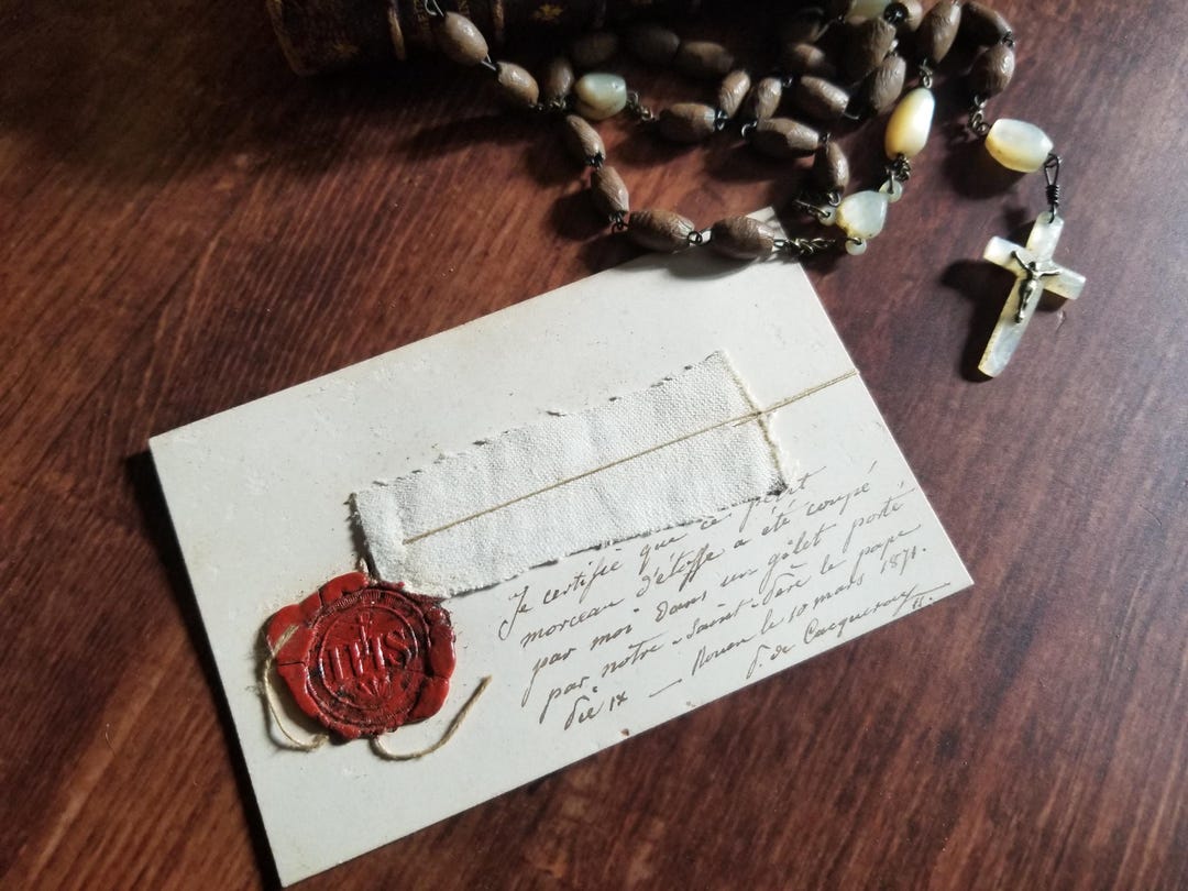 Antique Pope Pius IX Second Class Relic With Wax Seal. Vestment. - Etsy