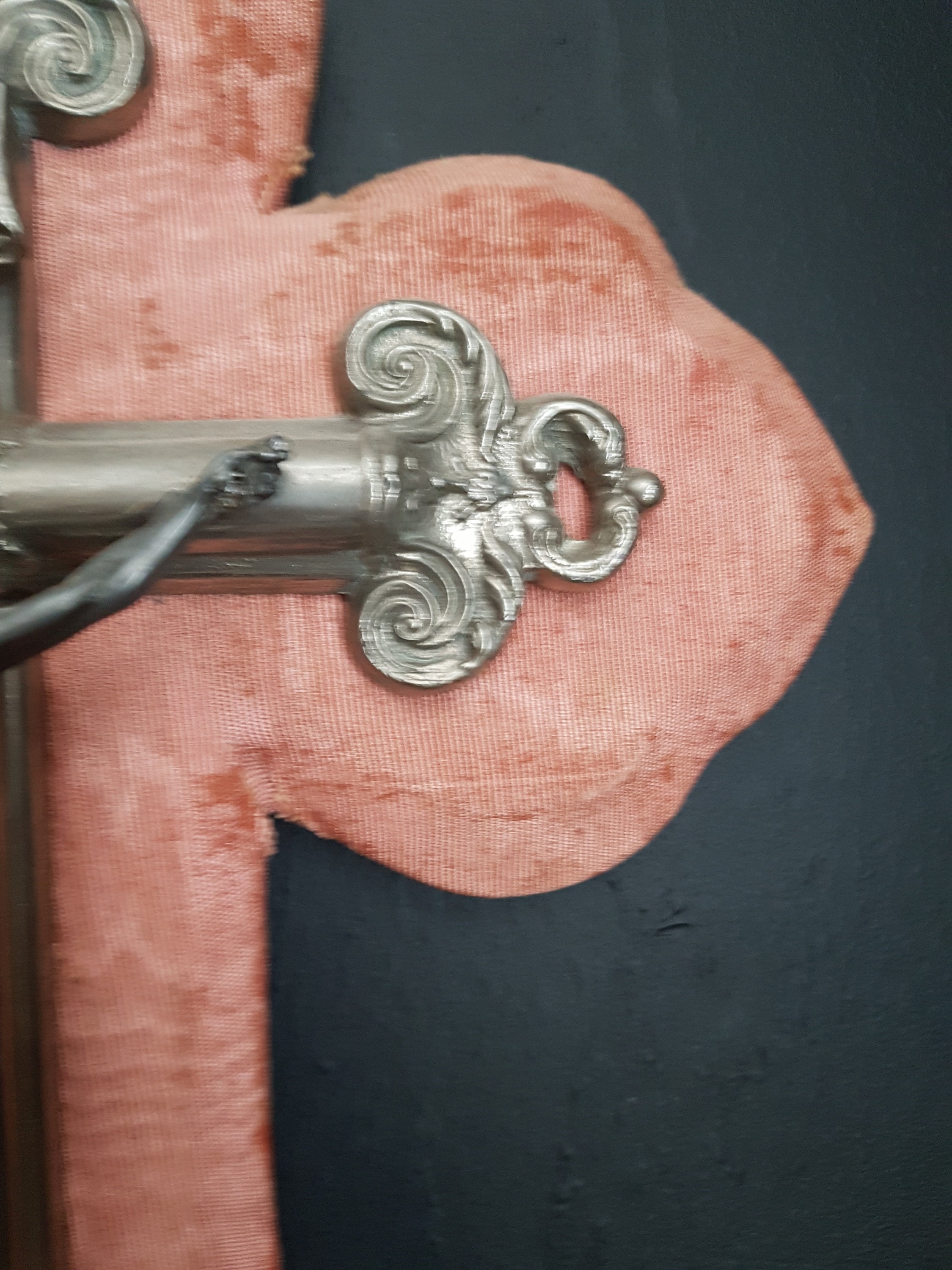 Unusual French Antique Wall Crucifix. Pink Material - Etsy
