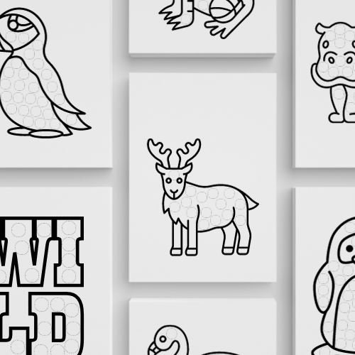 Animal Coloring Pages: Dot Marker Coloring Pages - Etsy