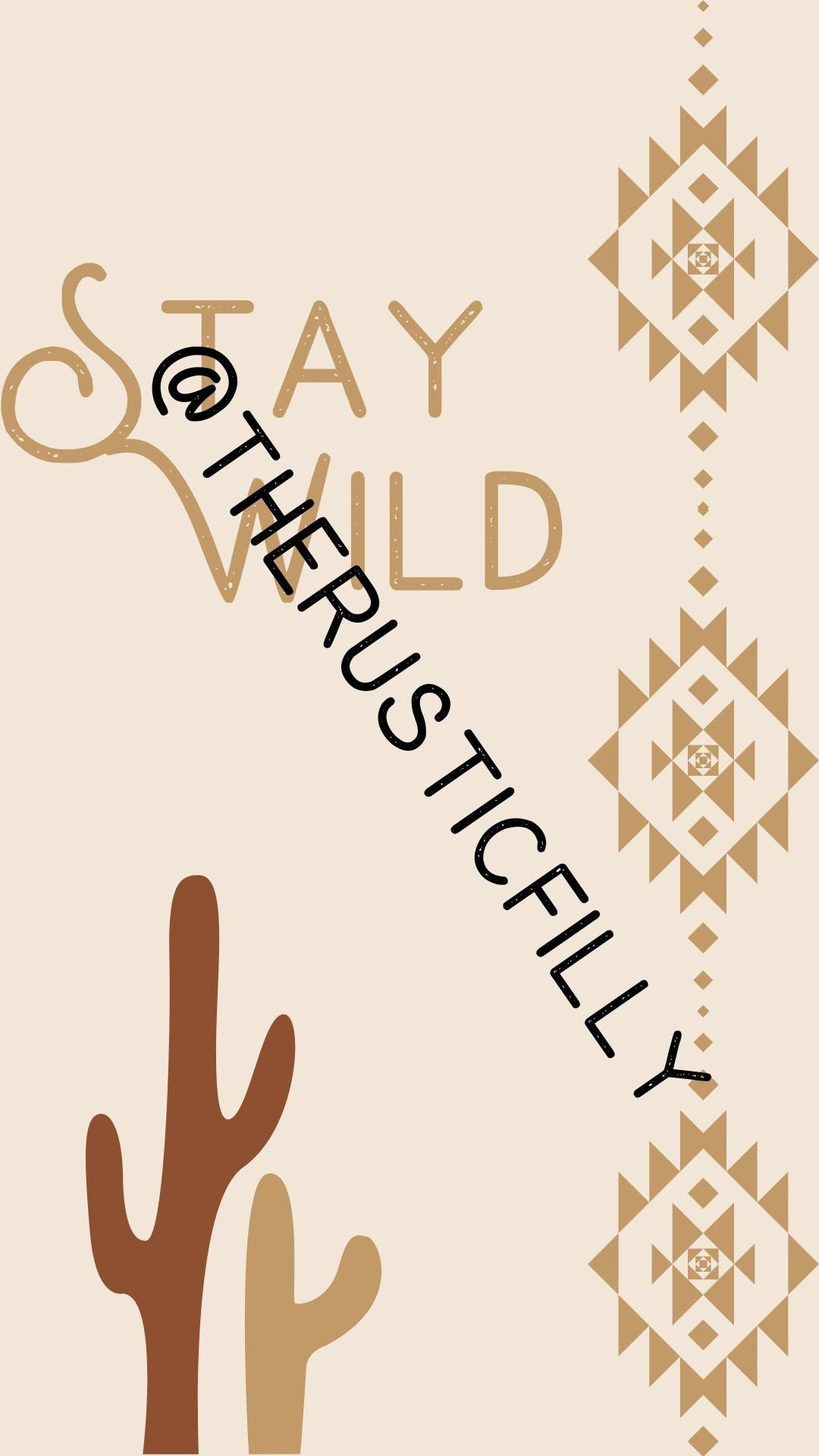 Western Phone Wallpaper With Aztec and Cactus - Etsy