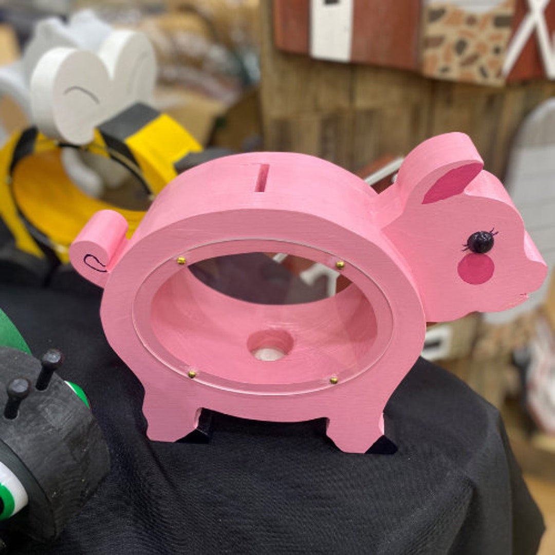 Wooden Pig Piggy Bank - Handmade Wooden Pig - Etsy
