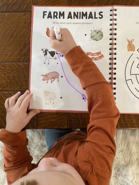 Personalized Kids Farm Activity Book - Children's Activity Book W/ Farm ...