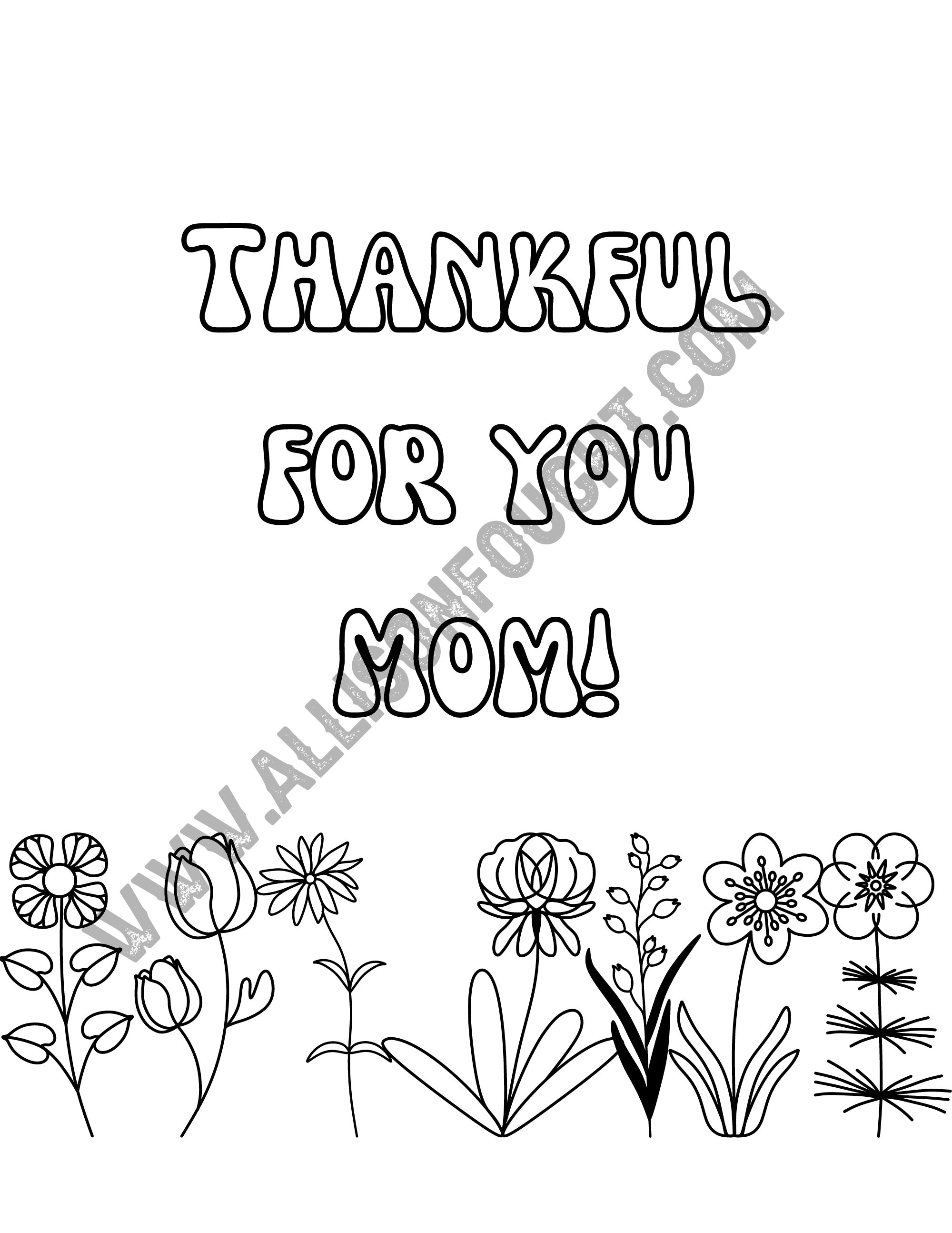 Mother's Day Printable Coloring Pages, Mother's Day Card for Kids ...