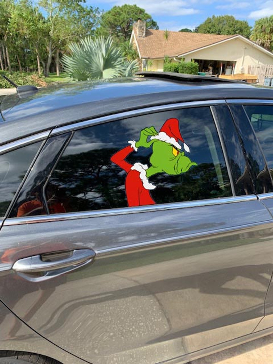 The Grinch Car Window Cling – Festive Holiday Decoration - Etsy
