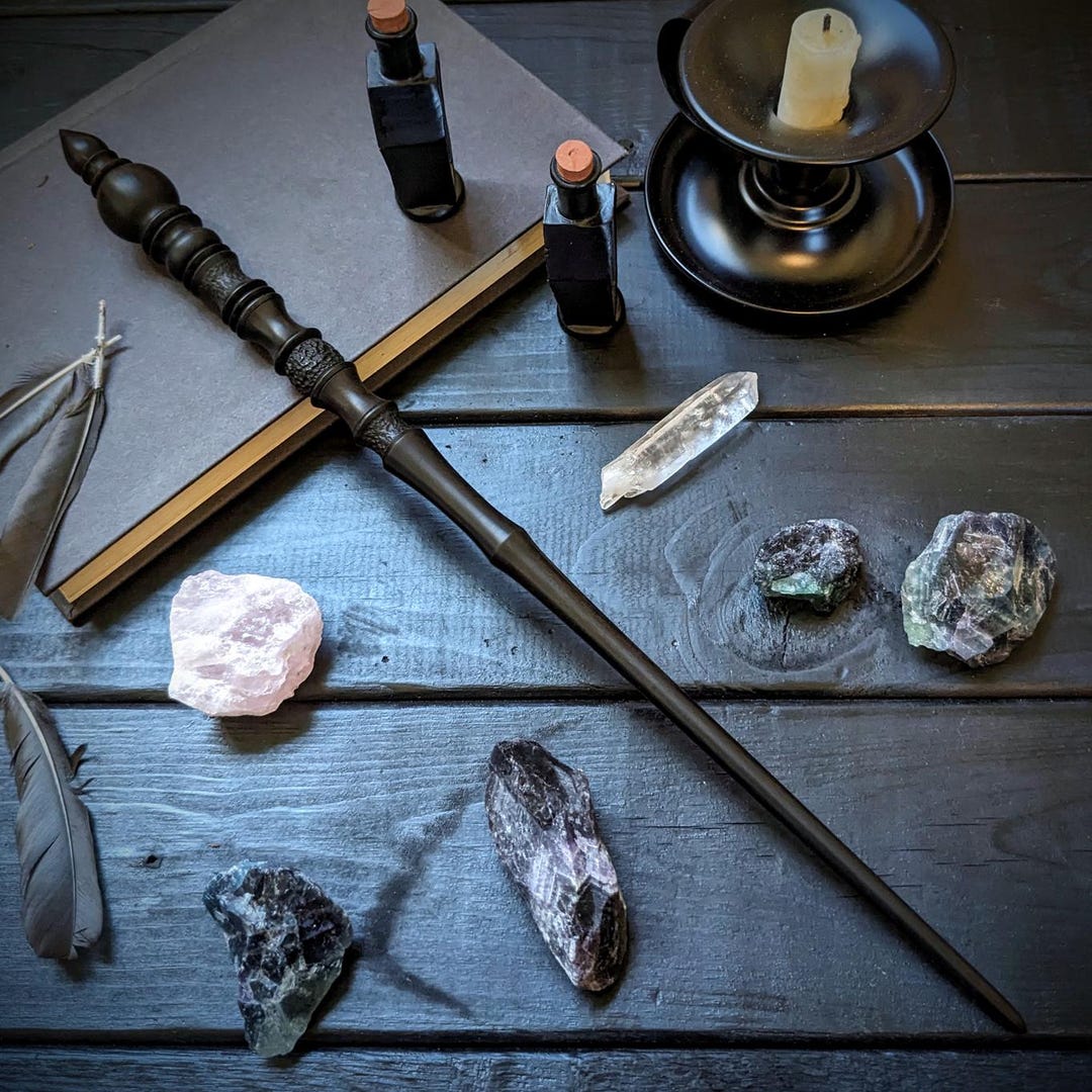 Hand Turned Wood Wand in Ebony - Etsy