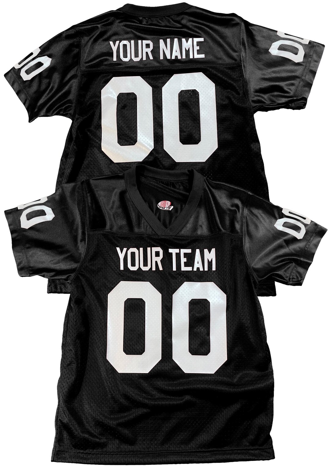 Black Custom Football Jersey, Customized With Names and Numbers 1 Color ...
