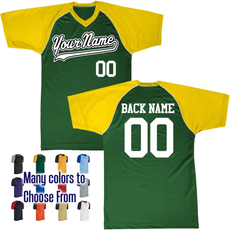 Custom V-neck Baseball Jersey With Script Tail Logo, Name, Number - Etsy