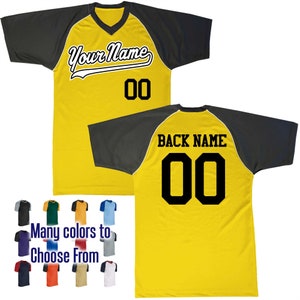 Baseball Script Thin Tail Baseball Logo V-neck Custom Baseball Jersey ...