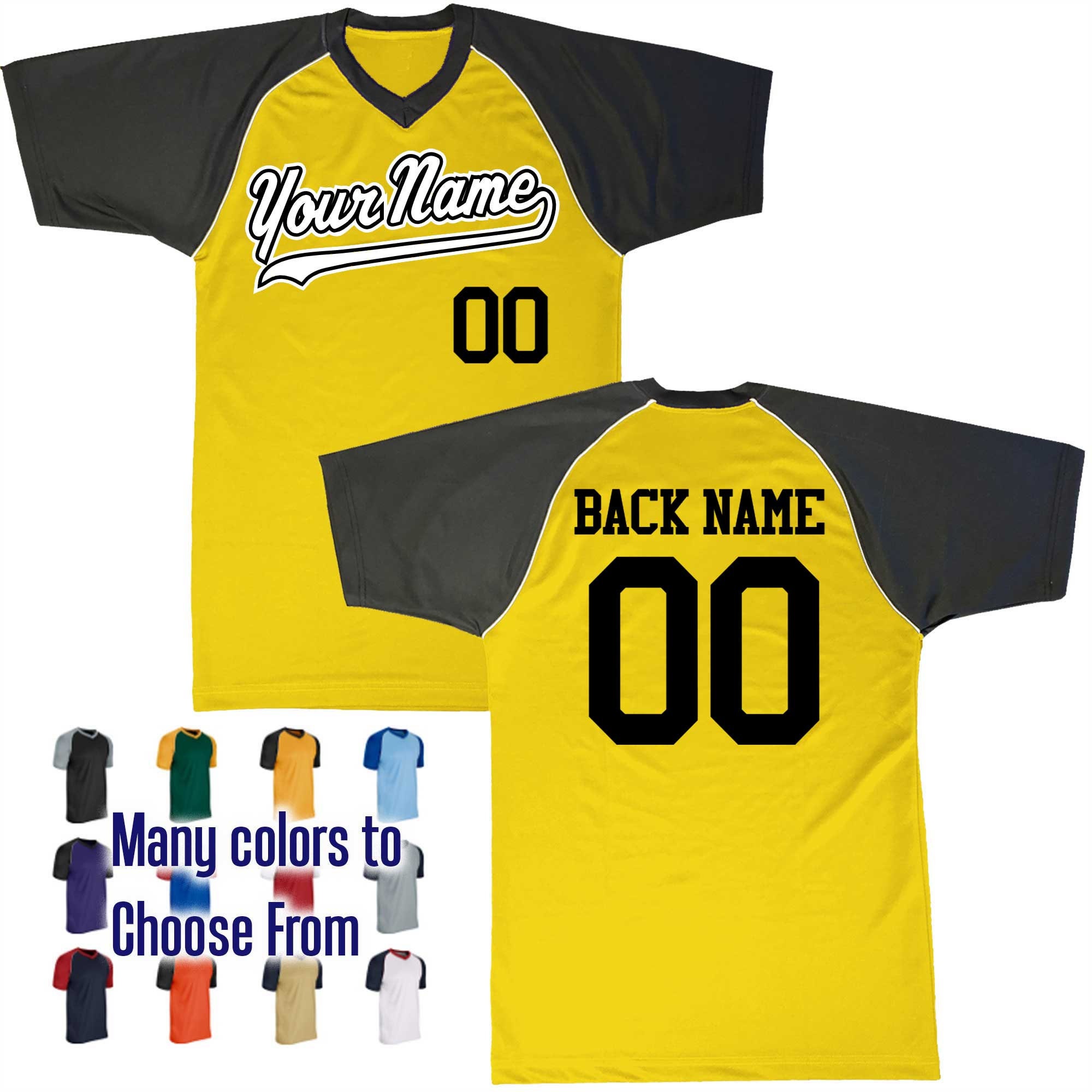 Baseball Script Thin Tail Baseball Logo V-neck Custom Baseball Jersey ...