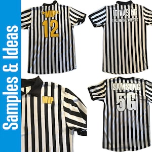 Custom Referee Jersey for Officials V-neck Black & White Stripes ...