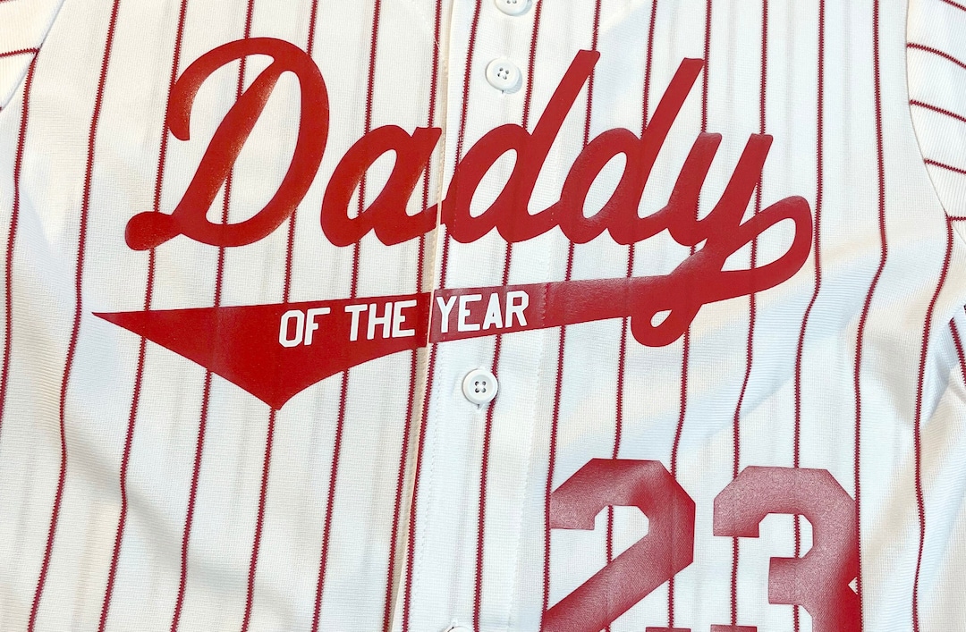 Custom Daddy of the Year Authentic Pro Weight Knitted in Pinstriped ...